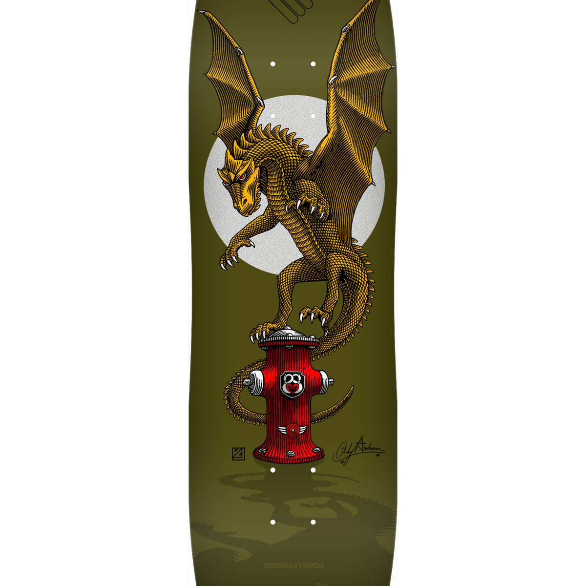 Pro Andy Anderson Hydrant Dragon Powell-Peralta Deck in green – TITUS