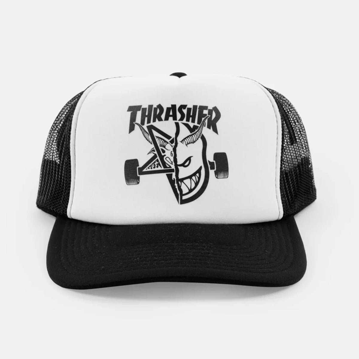 x Spitfire - Thrash & Burn Trucker Thrasher Cap in black-white-black ...