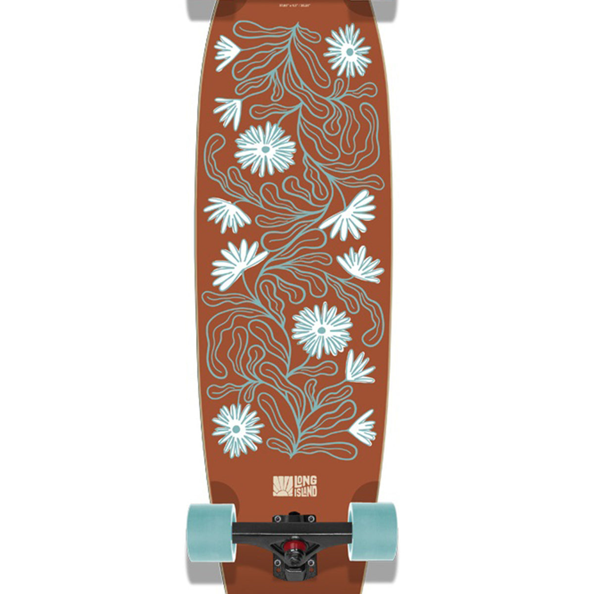 Flowers 37.85" Kicktail Long Island Longboard-komplett in brown – TITUS