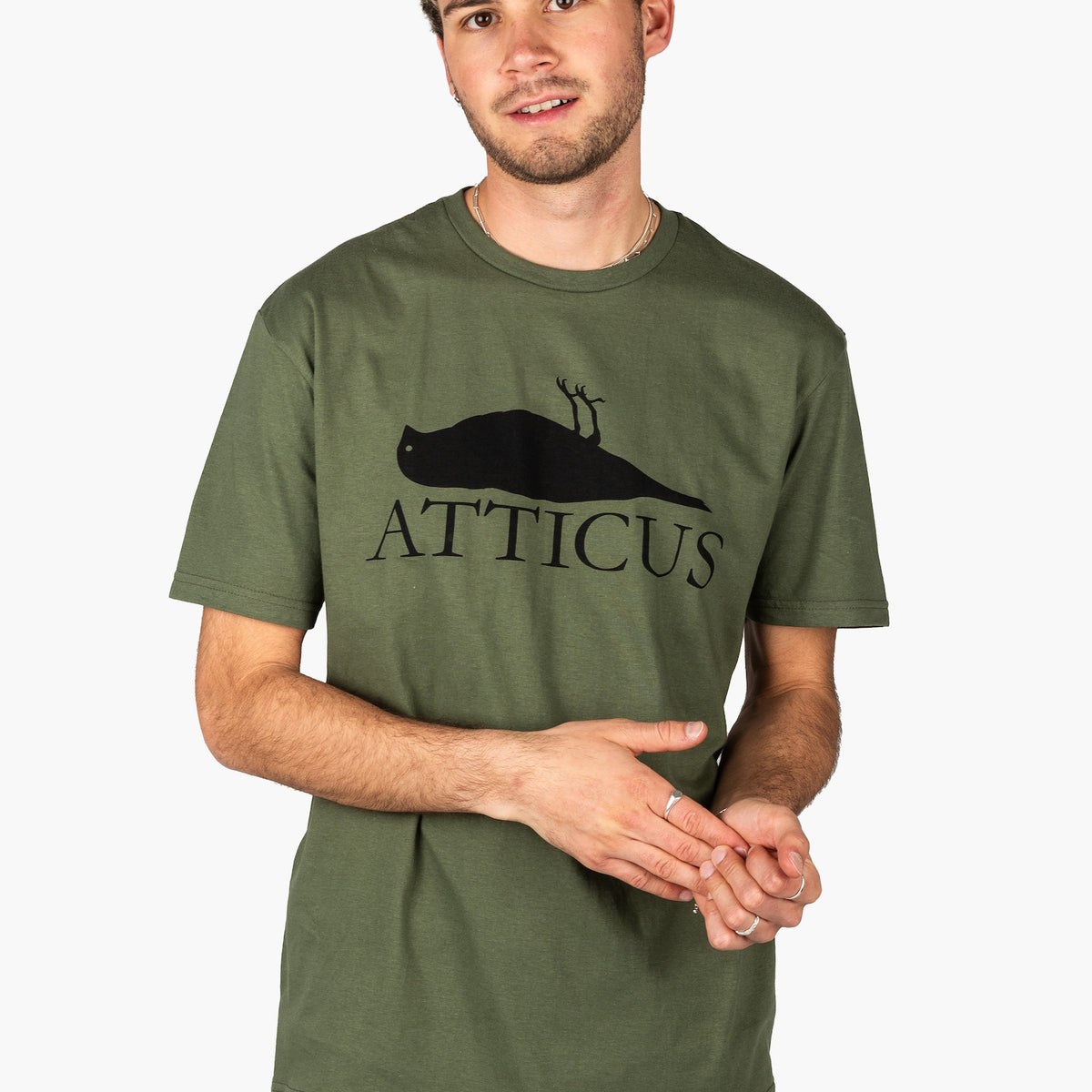 Brand Logo Atticus T-Shirt in militarygreen für Herren – TITUS