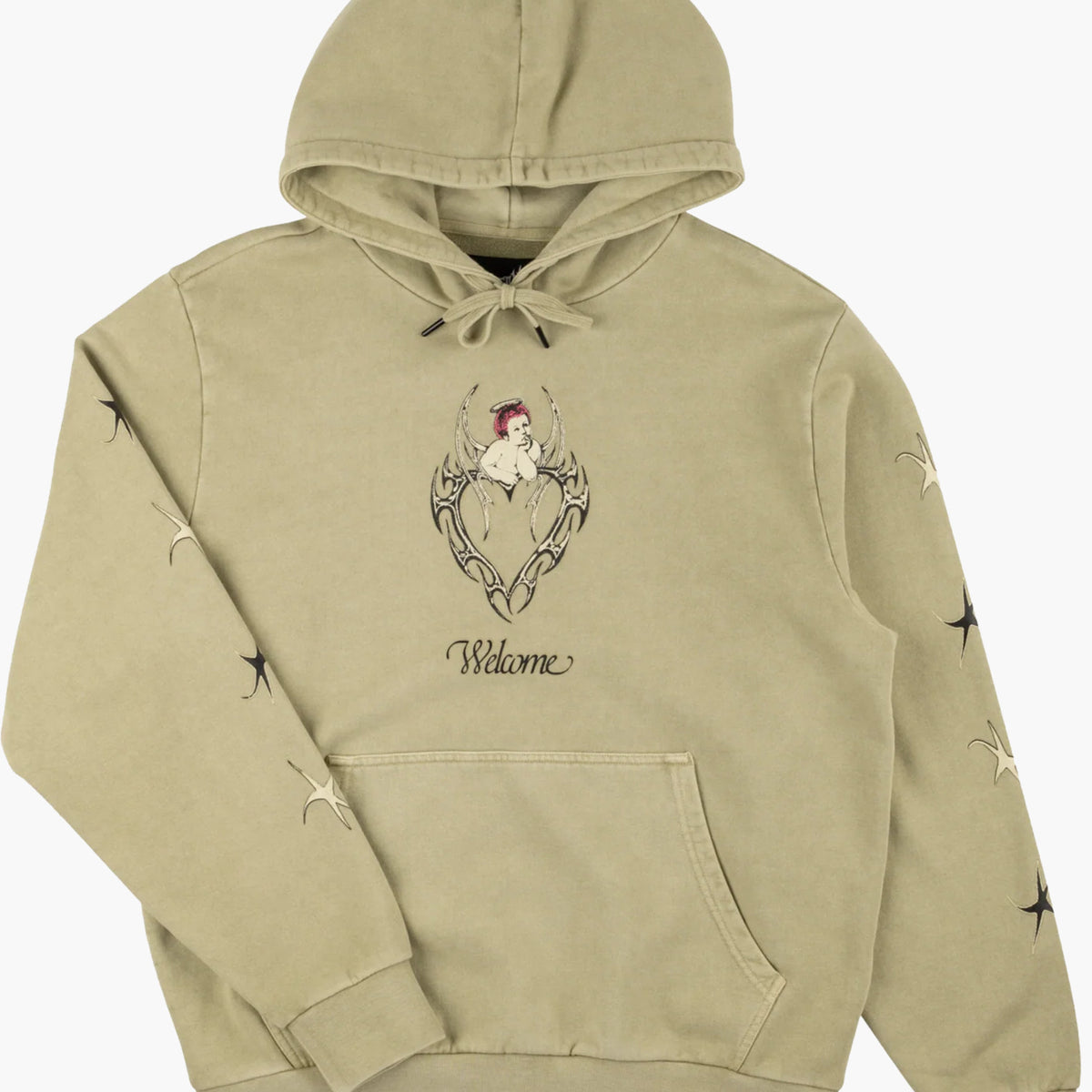 Halo Pigment Dyed Welcome Hoodie in moss für Herren – TITUS