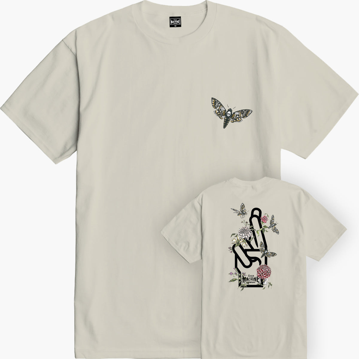 Good Luck Death Moth Loser-Machine T-Shirt in cream für Herren – TITUS